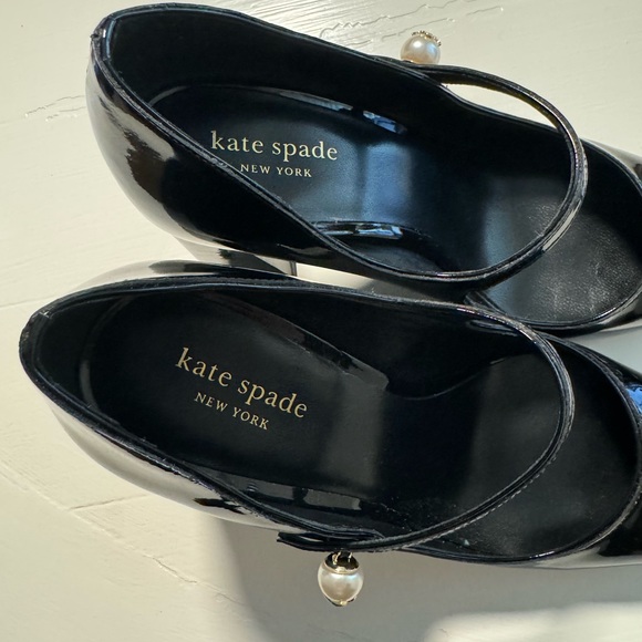 kate spade | Shoes | Kate Spade Black Patent Leather Mary Jane Heels ...